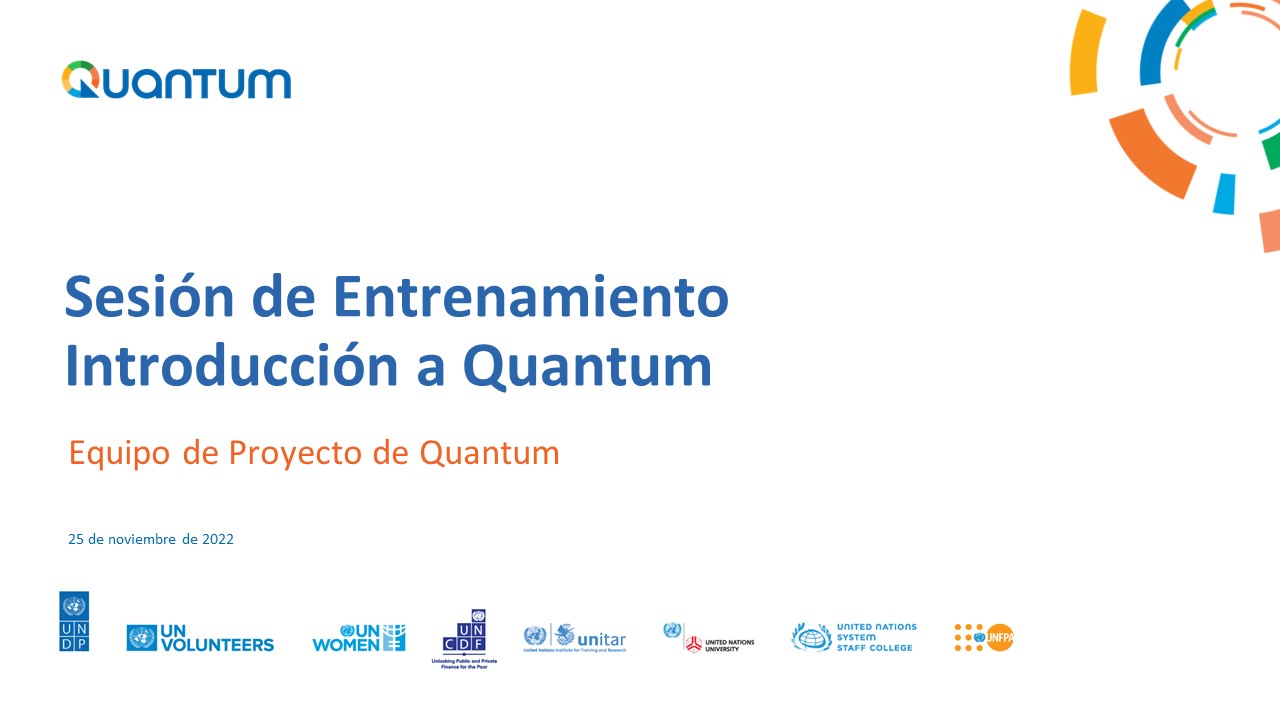 Quantum introductory training sessions | United Nations Development ...