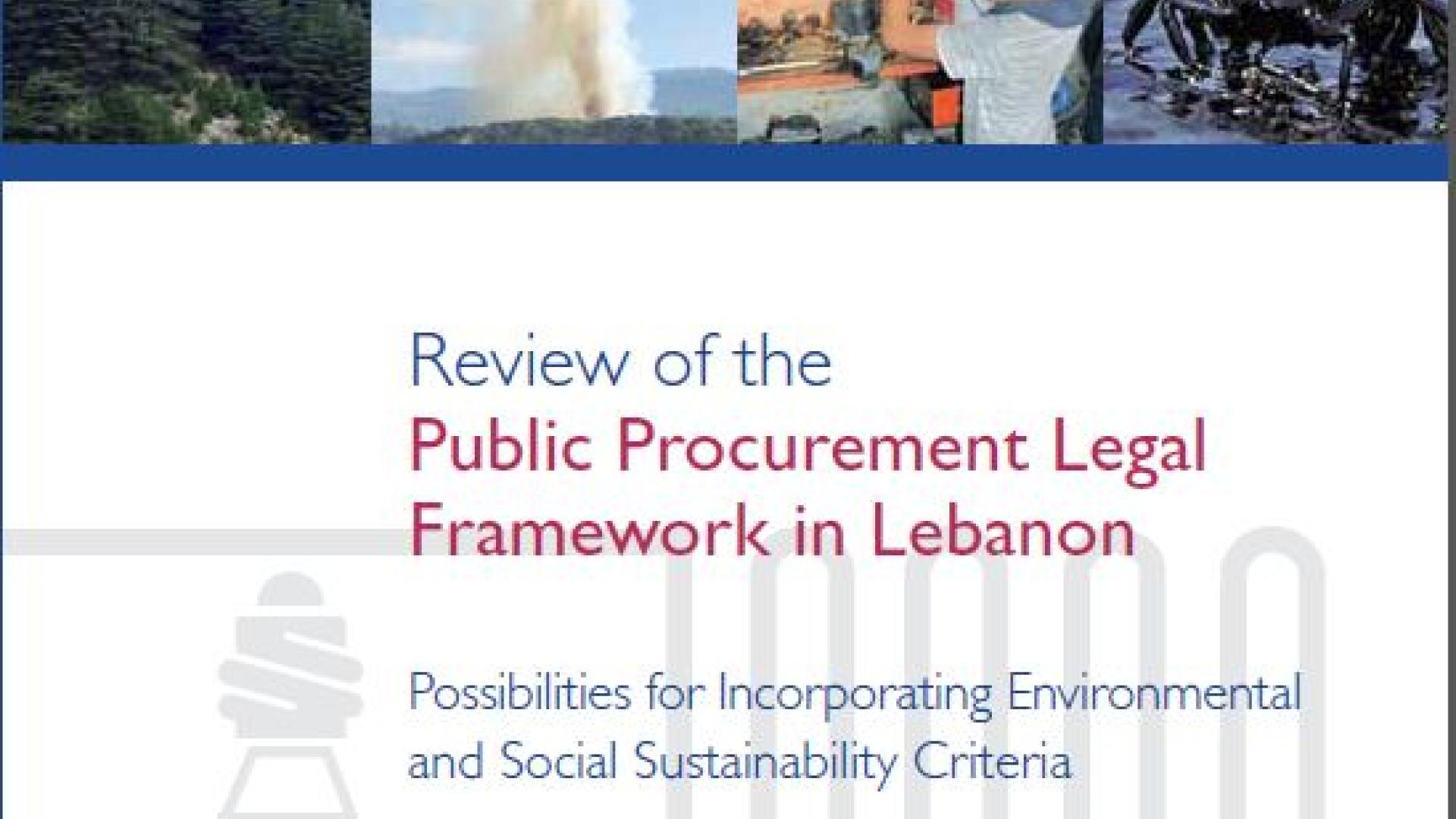 Review of the Public Procurement Legal Framework in Lebanon ...