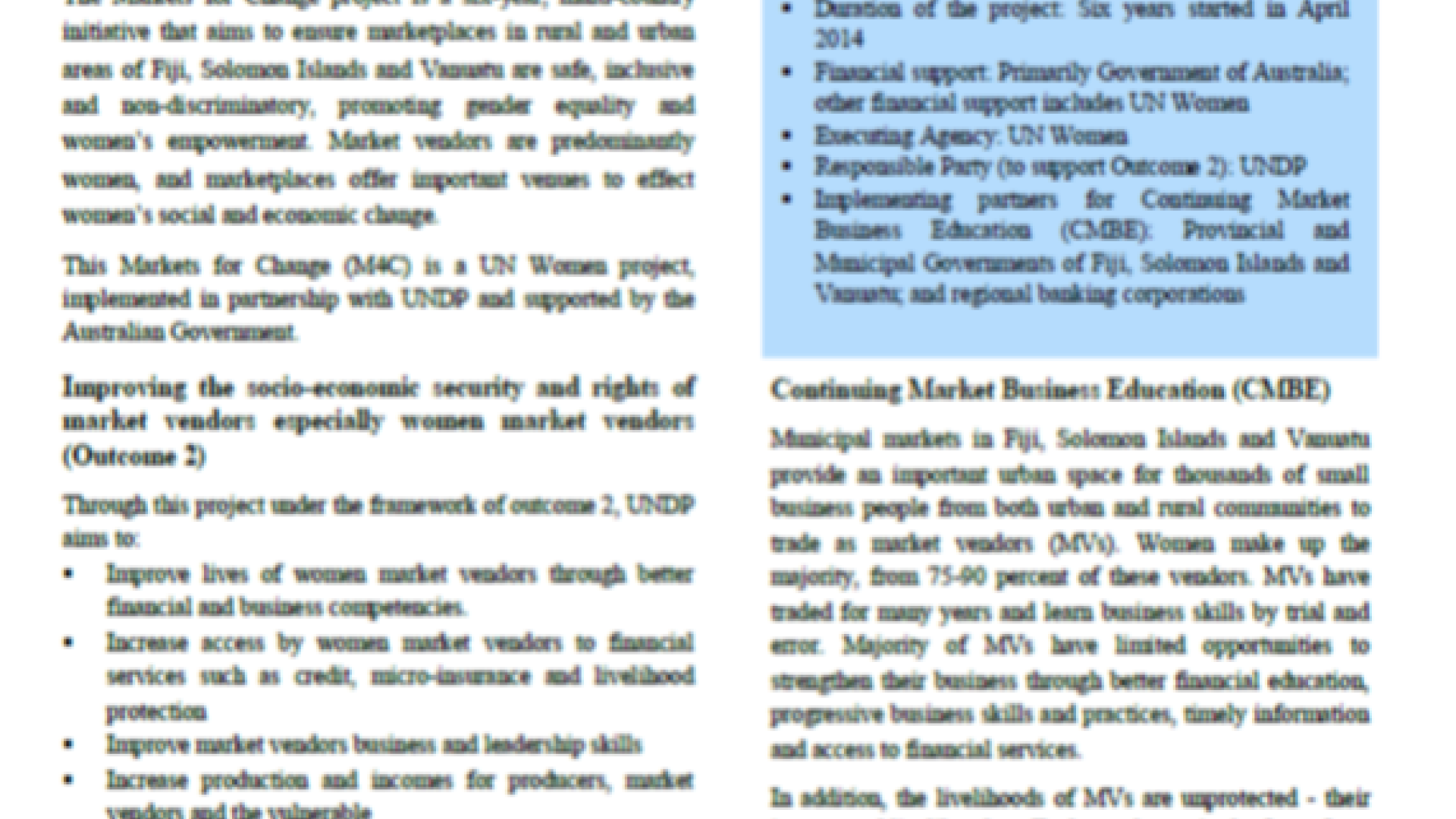 The Markets for Change - Fiji, Solomon Islands and Vanuatu Project ...