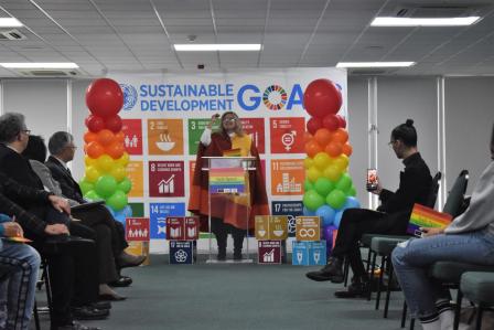 LGBTQI+ flag and United Nations flag raised in solidarity of Pride ...