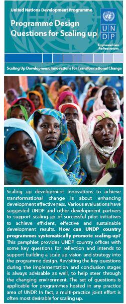 Programme Design Questions for Scaling up Development Innovations for ...