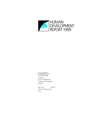 Human Development Report 1999 | United Nations Development Programme