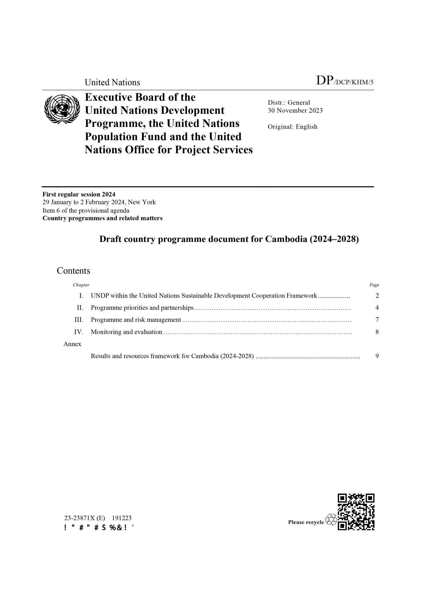Country Programme Document for Cambodia (2024-2028) | United Nations ...