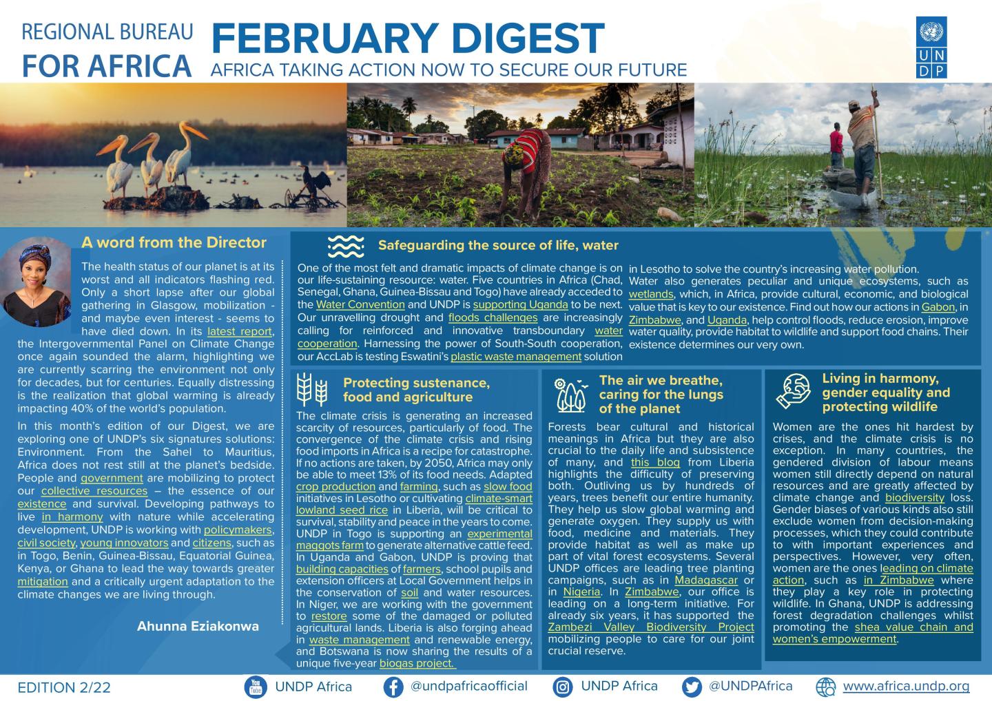 REGIONAL BUREAU FOR AFRICA FEBRUARY DIGEST: Africa Taking Action Now to ...